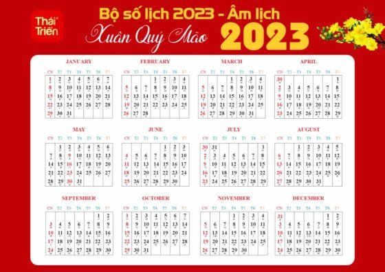 Chia sẻ | Bộ số lịch 2023 – Xuân Quý Mão (có âm lịch) - Thái Triển