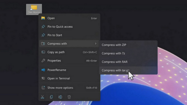 Windows 11 Build 23493 chính thức hỗ trợ nén và giải nén file định dạng ...